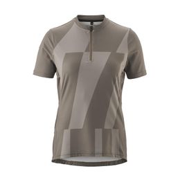 Gonso Damen Radtrikot &raquo;Adventure Jersey Halfzip W&laquo; Damen Fahrradtrikot kurzarm, R&uuml;ckentasche mit RV, Quick-Dry, Slim Fit grau 52