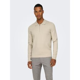 Only & Sons Only & Sons Herren ONLY & SONS Polokragenpullover &raquo;ONSCOOPER REG LS 12 HALF ZIP POLO&laquo; beige XL