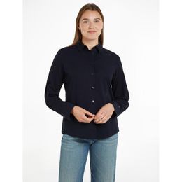 Tommy Hilfiger Damen Hemdbluse &raquo;ESS POPLIN REGULAR SHIRT&laquo; mit Popeline, gesticktem Logo blau 32