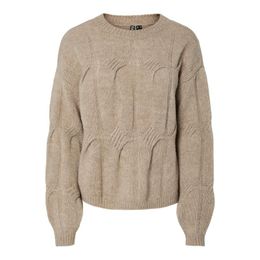Pieces Damen Pieces Strickpullover &raquo;PCJENNA LS O-NECK CABLE KNIT NOOS BC&laquo; beige M