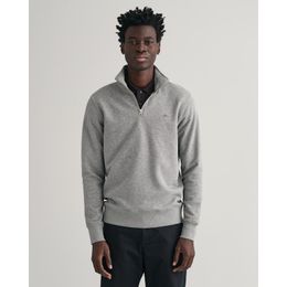 Gant Herren Sweatshirt &raquo;REG SHIELD HALF ZIP SWEAT&laquo;, mit Logostickerei auf der Brust grau 4XL