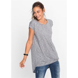 bonprix Damen bonprix Longshirt &raquo;Longshirt aus Viskose-Mischung&laquo; l&auml;ssige Passform, l&auml;ngeres R&uuml;ckenteil, abgerundeter Saum grau 44/46 (L)