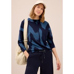 Cecil Damen Sweatshirt, mit All-Over Print blau M (40)