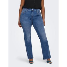 Only Carmakoma Damen Only CARMAKOMA Bootcut-Jeans &raquo;CARSALLY REG FLARED DNM BJ114-3 NOOS&laquo; blau 50, L&auml;nge 32