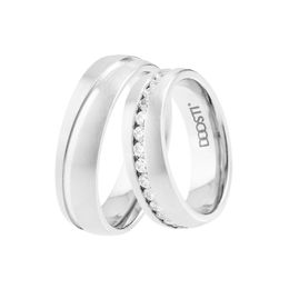 DOOSTI Unisex DOOSTI Trauring &raquo;Schmuck Geschenk TITAN Trauring Ehering Partnerring LIEBE&laquo; Made in Germany - wahlweise mit oder ohne Zirkonia grau