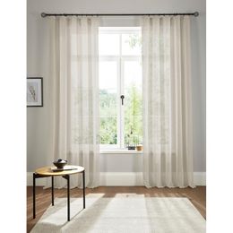 OTTO home Gardine &raquo;Fiete&laquo; Kr&auml;uselband 1 Stk. tlg. Leinen Optik, Sichtschutz, halbtransparent, einfarbig, Leinenoptik beige Polyester