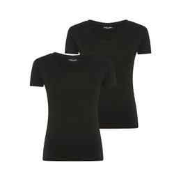 Ysabel Mora Damen YSABEL MORA Kurzarmshirt 2er Pack, mit Rundhals, elastisch, Baumwollmix, weich, Basic schwarz XL