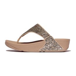 fitflop Damen Zehentrenner &raquo;LULU MULTI-TONAL GLITTER TOE&laquo; Badeschuh, Slides, Sandale mit Glitter braun 40