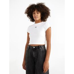 Calvin Klein Jeans Damen T-Shirt &raquo;CK RIB BABY TEE&laquo; in kurzer Form wei&szlig; XL (42)