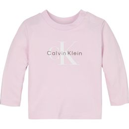 Calvin Klein Jeans M&auml;dchen Langarmshirt &raquo;MONOGRAM LS T-SHIRT&laquo; f&uuml;r Babys bis 2 Jahre, Logo-Druck rosa 86