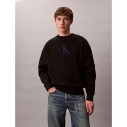 Calvin Klein Jeans Herren Rundhalspullover &raquo;LS CTTN CASHMERE 3D LOGO CRWNK S&laquo; Mit Rundhalsausschnitt, regular fit S