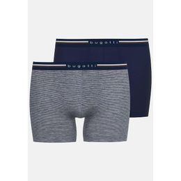 Bugatti Herren Bugatti Retro Pants &raquo;Rom&laquo; 2er Pack, bequem, lang, eng, feuchtigkeitsregulierend, Baumwollmix, elastisch blau 8 (XXL)
