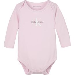 Calvin Klein Jeans Jungen Langarmbody &raquo;MONOGRAM LS BODY&laquo; f&uuml;r Babys bis 2 Jahre rosa 80, N-Gr