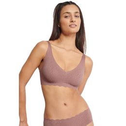 Sloggi Damen Sloggi B&uuml;gelloser BH &raquo;ZERO Feel Bliss Soft bra&laquo; unsichtbar mit Spitzenoptik braun L, N-Gr