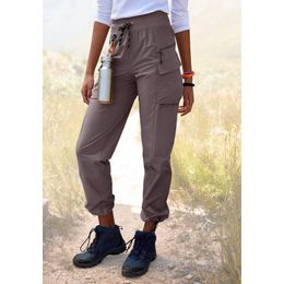 active by Lascana Lascana Active Damen LASCANA ACTIVE Trekkinghose &raquo;Cargo Pants&laquo; Schlupfform grau 34, N-Gr