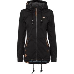 Ragwear Damen Funktionsjacke &raquo;ZUZKA&laquo; mit Kapuze stylische &Uuml;bergangs-Outdoor-Jacke Water repellent coating schwarz M