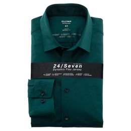 OLYMP Herren OLYMP Langarmhemd &raquo;Luxor 24/Seven modern fit Jerseyshirt&laquo; mit geruchshemmenden Materialeigenschaften gr&uuml;n 44, N-Gr