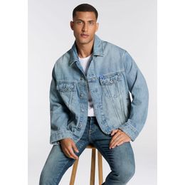 Hugo Blue Herren HUGO Blue Jeansjacke &raquo;Kirkby&laquo; loose fit, Stone-washed-Effekt blau M