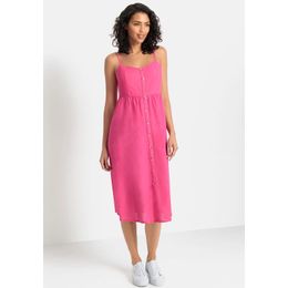 Lascana Damen Lascana Sommerkleid aus Leinenmix mit Baumwolle, Midikleid, Strandkleid pink 34, N-Gr