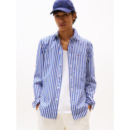 Tommy Hilfiger Herren Langarmhemd &raquo;FLEX POPLIN BOLD STRIPE SHIRT&laquo; blau S, N-Gr