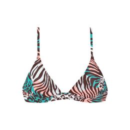 Venice Beach Damen Triangel-Bikini-Top &raquo;Maia&laquo; in trendigem Druck gr&uuml;n 34, Cup C/D
