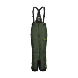 Killtec Jungen Skihose &raquo;KSW 195 BYS SKI PNTS&laquo; Wasserdichte, atmungsaktive Skihose mit verstellbarer Taille und Latz gr&uuml;n 140, Normalgr&ouml;&szlig;en