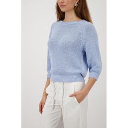 monari Damen Strickpullover &raquo;Pullover Basic B&auml;ndchen&laquo; Regular fit aus B&auml;ndchengarn 46