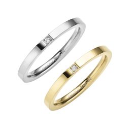 ZEEme Damen Fingerring &raquo;Edelstahl 2tlg. Set mit wei&szlig;em Zirkonia-Stein&laquo; bunt