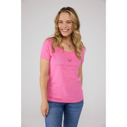 LIEBLINGSST&Uuml;CK Lieblingsst&uuml;ck Damen T-Shirt &raquo;CiaEp&laquo; mit Logo-Print pink L (40)