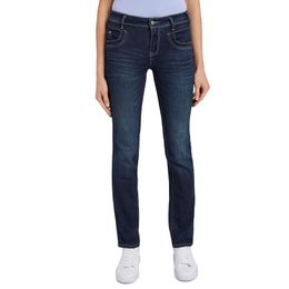 Tom Tailor Damen Tom Tailor Gerade Jeans &raquo;Alexa Straight&laquo; mit Kontrastn&auml;hten blau 30, L&auml;nge 30
