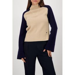 monari Damen Strickpullover &raquo;Pullover Colorblock&laquo; Regular fit mit Rundhalsausschnitt mit Stehkragen 34