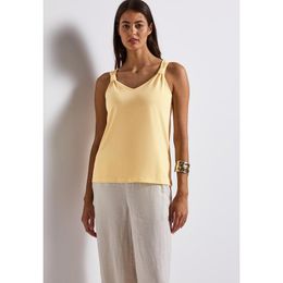 Street One Damen Street One Shirttop mit Knoten gelb 40