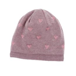 MaxiMo Jungen MaxiMo Beanie Wollanteil, Feinstrick, gef&uuml;ttert, Glitzer Details lila