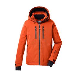Killtec Jungen Skijacke &raquo;KSW 191 BYS SKI JCKT&laquo; Wasserdichte Kinderjacke mit Kapuze, Schneefang und Reflektoren orange 140