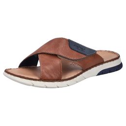 Rieker Herren Pantolette , Sommerschuh, Schlappen, Klettschuh, mit Klettriemchen braun 40