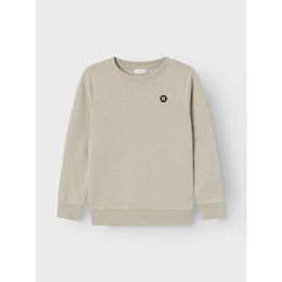 name it Jungen Sweatshirt &raquo;NKMVIMO f&uuml;r Jungen mit B&uuml;ndchen und klassischer Form&laquo;, unifarben, casual, regular fit, Baumwollmischung, Rundhals beige 122