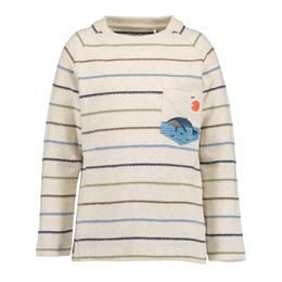 Blue Seven Jungen Langarmshirt im Ringellook mit aufgesetzter Brusttasche beige 128