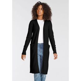 Tamaris Damen Strickjacke in Longform aus kuschligem Viskosegestrick schwarz 44/46