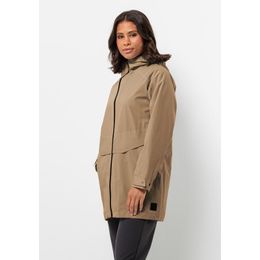 Jack Wolfskin Damen Funktionsjacke &raquo;MAINKAI LONG JKT W&laquo; mit Kapuze beige L (42/44)