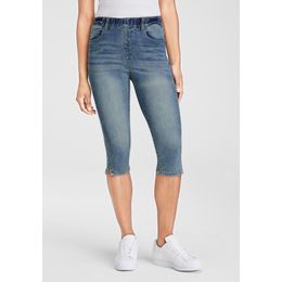 Arizona Damen Caprijeans &raquo;Ultra-Stretch&laquo; extra-eng geschnittene Beinform, hoher Bund, in Capri-L&auml;nge blau 38, N-Gr