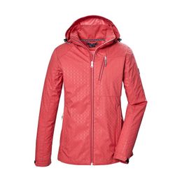 Killtec Damen Softshelljacke &raquo;KOS 121 WMN SFTSHLL JCKT GRPHIC&laquo; wasserabweisend, atmungsaktiv, PFAS-frei impr&auml;gniert rot 46