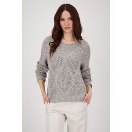 monari Damen Strickpullover &raquo;Pullover Ajour Paillette&laquo; Mit Rundhalsausschnitt beige 44