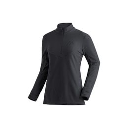 Maier Sports Damen Fleecepullover &raquo;Denise HZ W&laquo;, Damen Midlayer, pflegeleichtes Half-Zip Fleece schwarz 40