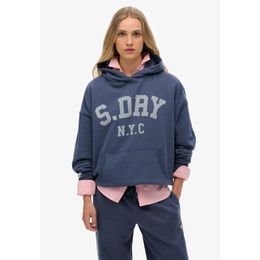 Superdry Damen Kapuzensweatshirt &raquo;ATH ESS RELAXED HOOD&laquo; blau M