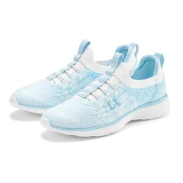 Lascana Damen Lascana Sneaker &raquo;Slipper, Halbschuh, Turnschuhe,&laquo; bequem zum Reinschl&uuml;pfen mit elastischen Schn&uuml;rb&auml;ndern Unisex VEGAN blau 43