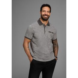 MAN'S WORLD Man's World Herren Poloshirt Kurzarm, Regular Fit, melierte Struktur, Rundhalsausschnitt schwarz XL (56/58)