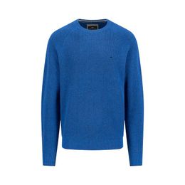 Fynch-Hatton Herren Fynch-Hatton Strickpullover mit Logo Stickerei blau M