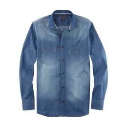 OLYMP Herren OLYMP Jeanshemd &raquo;Casual Kentkragen&laquo; Modern Fit, Kentkragen blau XL, N-Gr