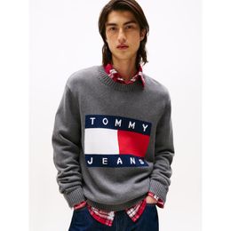 Tommy Jeans Herren Strickpullover &raquo;TJM MELANGE FLAG SWEATER&laquo; Regular Fit, Rundhals Retro Flag Classic schwarz 3XL