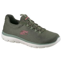 Skechers Damen Slip-On Sneaker &raquo;SUMMITS-SUMMER BLUSH&laquo; Arbeitsschuh, Freizeitschuh, Slipper mit Memory Foam gr&uuml;n 43